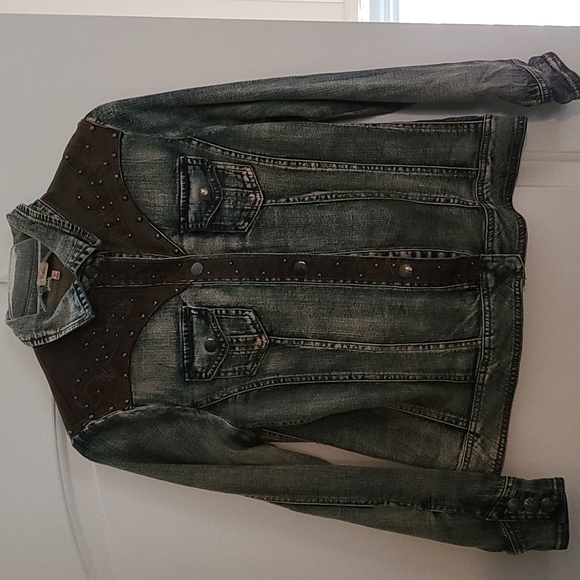 Reba | Jackets & Coats | Reba Jean Jacket Small With Stud Accents ...